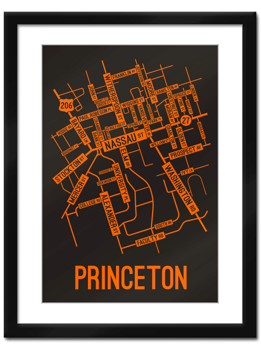 Princeton, New Jersey Street Map - School Street Posters