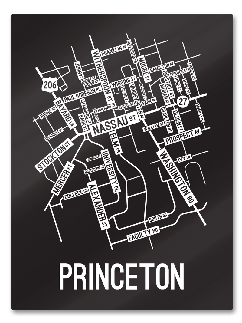 Princeton, New Jersey Street Map - School Street Posters