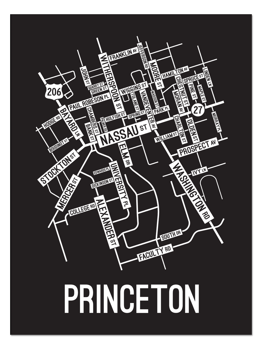 Princeton, New Jersey Street Map - School Street Posters