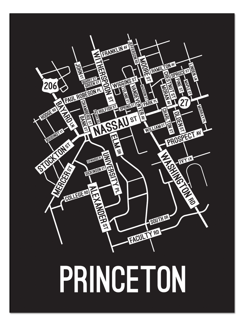 Princeton, New Jersey Street Map - School Street Posters