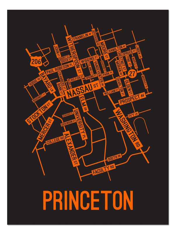 Princeton, New Jersey Street Map - School Street Posters