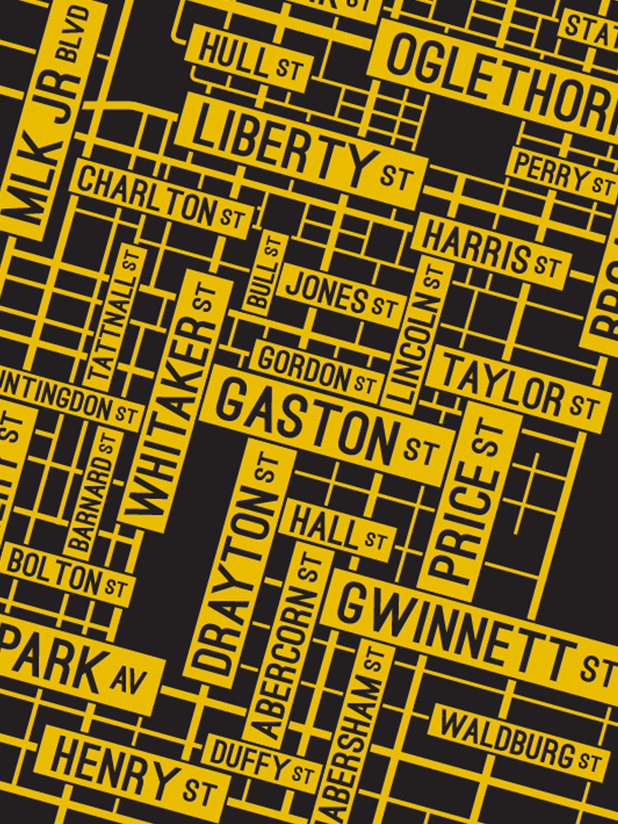 Savannah, Georgia Street Map - School Street Posters