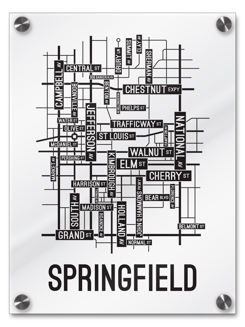 Springfield, Missouri Street Map - School Street Posters