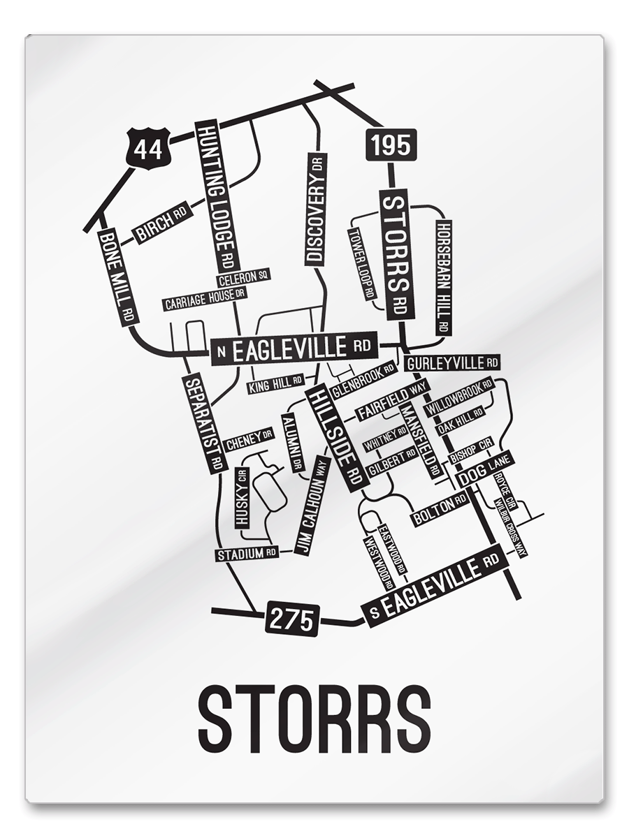 Storrs, Connecticut Street Map - School Street Posters