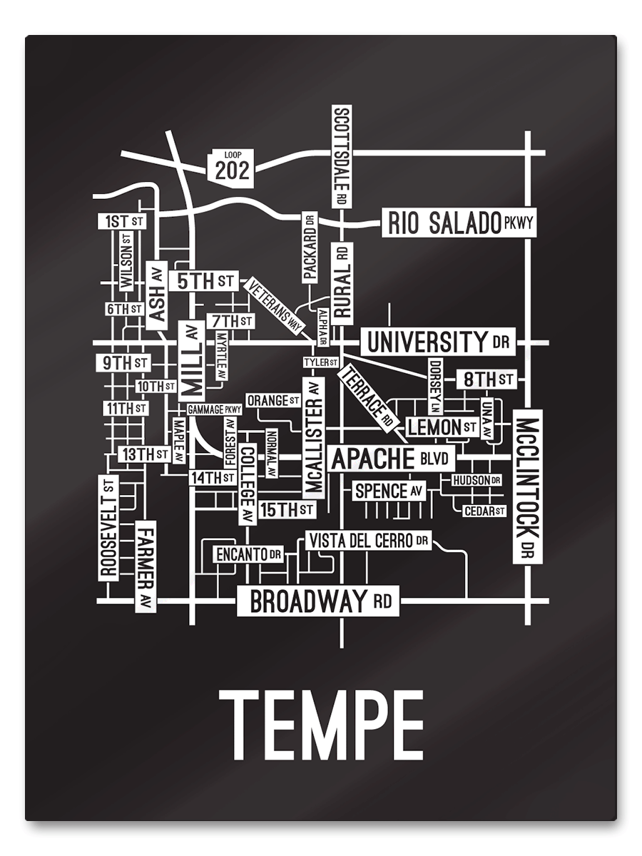 Tempe, Arizona Street Map - School Street Posters