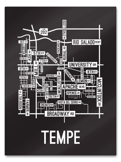Tempe, Arizona Street Map - School Street Posters