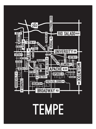 Tempe, Arizona Street Map - School Street Posters