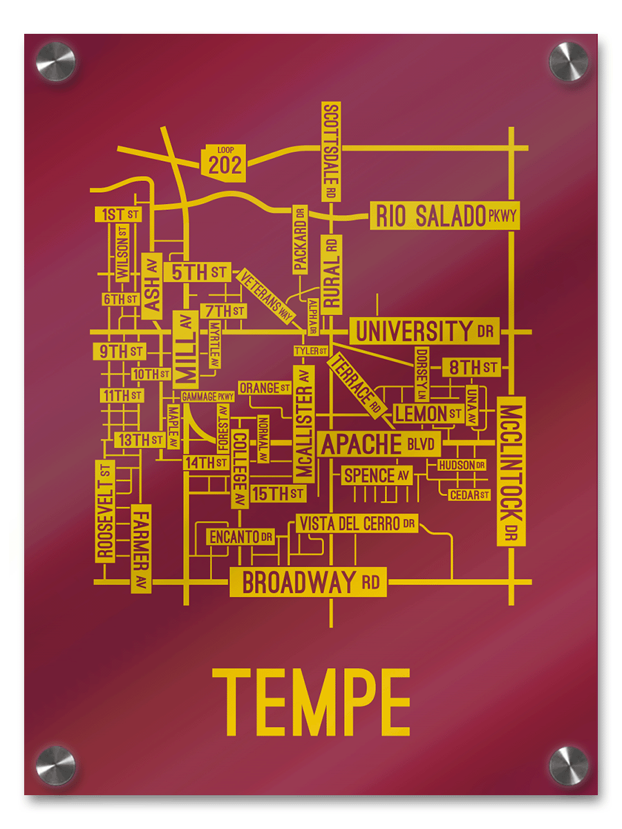 Tempe, Arizona Street Map - School Street Posters