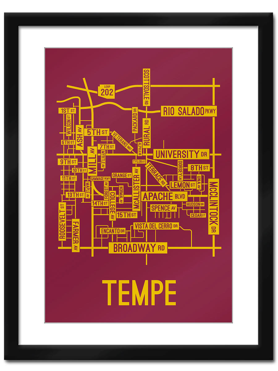 Tempe, Arizona Street Map - School Street Posters