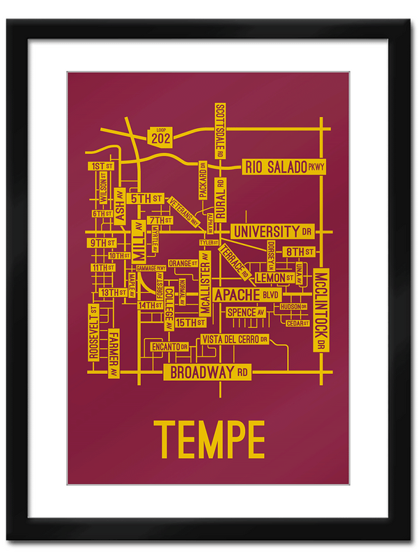 Tempe, Arizona Street Map - School Street Posters