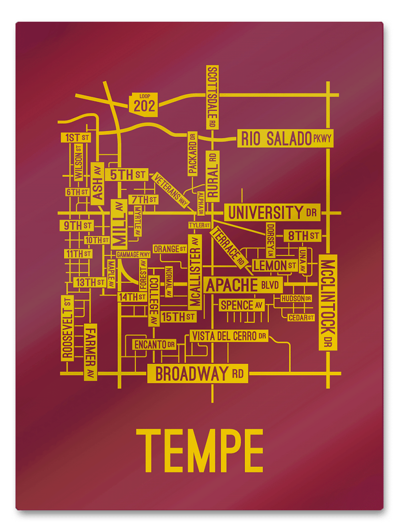 Tempe, Arizona Street Map - School Street Posters