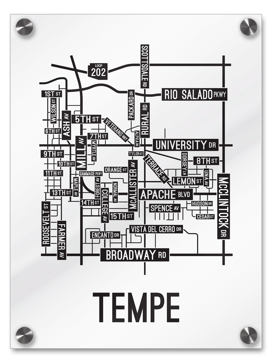 Tempe, Arizona Street Map - School Street Posters
