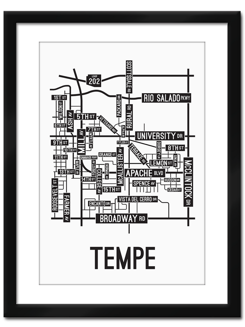 Tempe, Arizona Street Map - School Street Posters