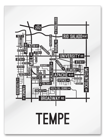 Tempe, Arizona Street Map - School Street Posters