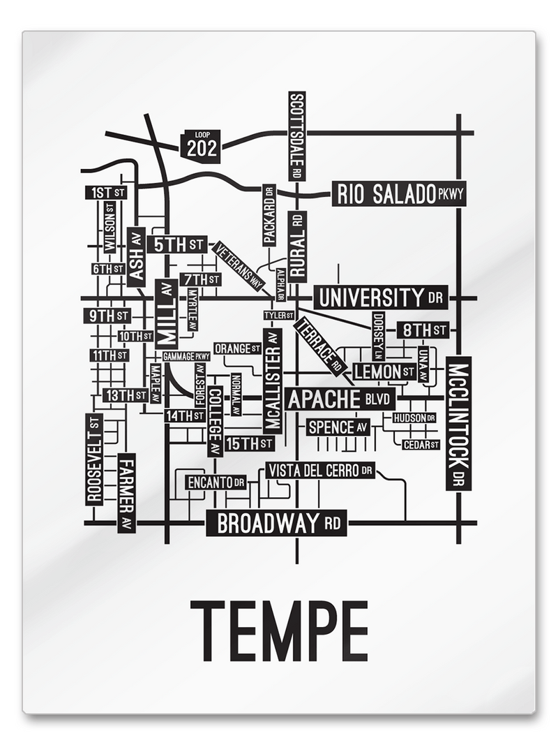 Tempe, Arizona Street Map - School Street Posters
