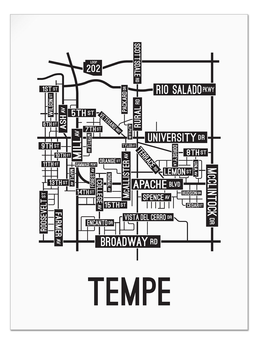 Tempe Arizona Maps Tempe, Arizona Map | Backstory Map Co.