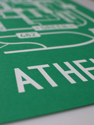 Athens, Ohio Street Map Print | School Street Posters