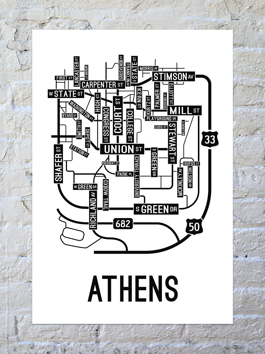 Athens, Ohio - School Street Posters