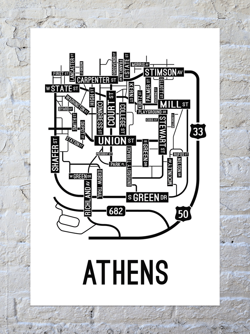 Athens, Ohio - School Street Posters