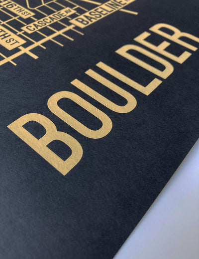 Boulder, Colorado Street Map Screen Print - School Street Posters