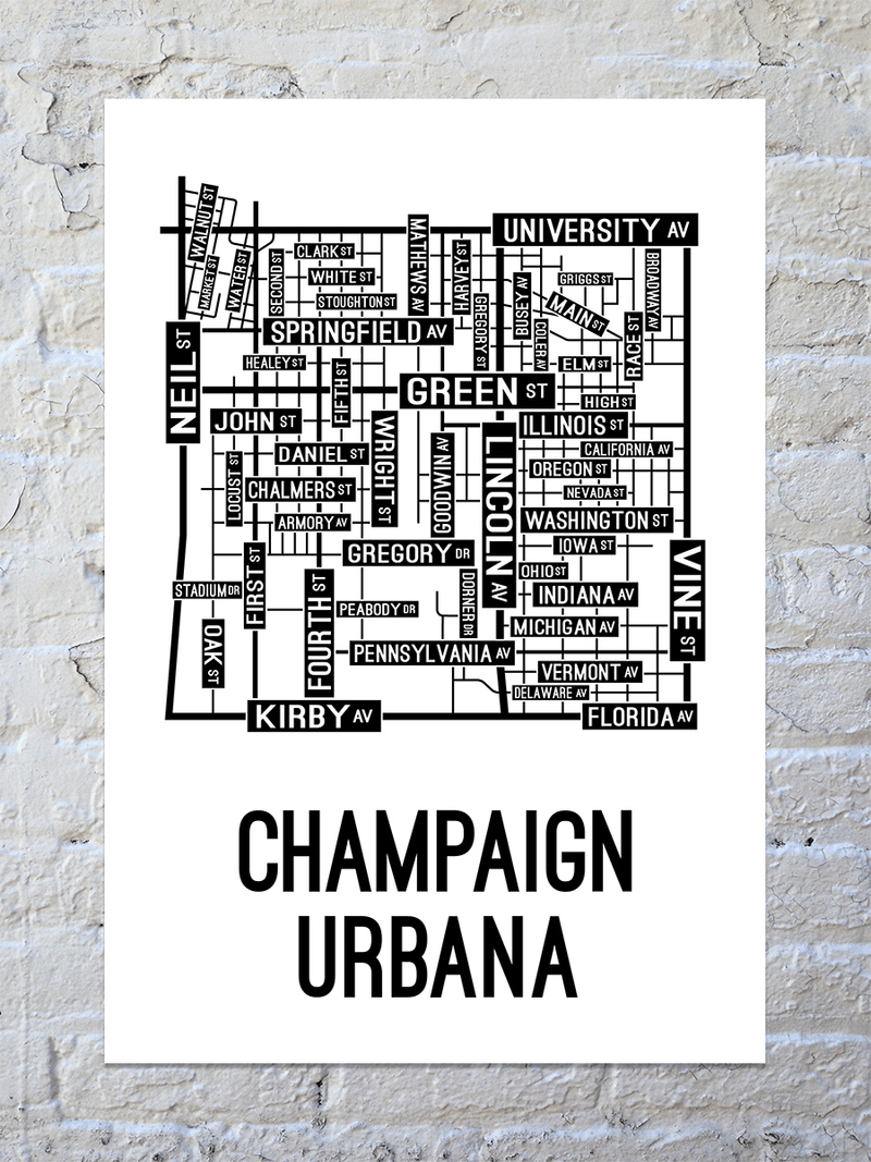 Champaign-Urbana, Illinois - School Street Posters
