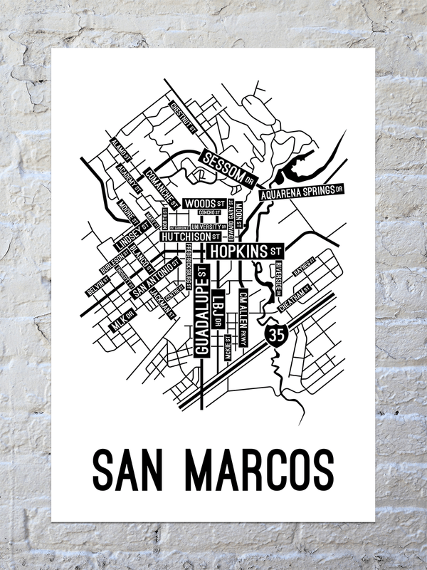 San Marcos, Texas - School Street Posters