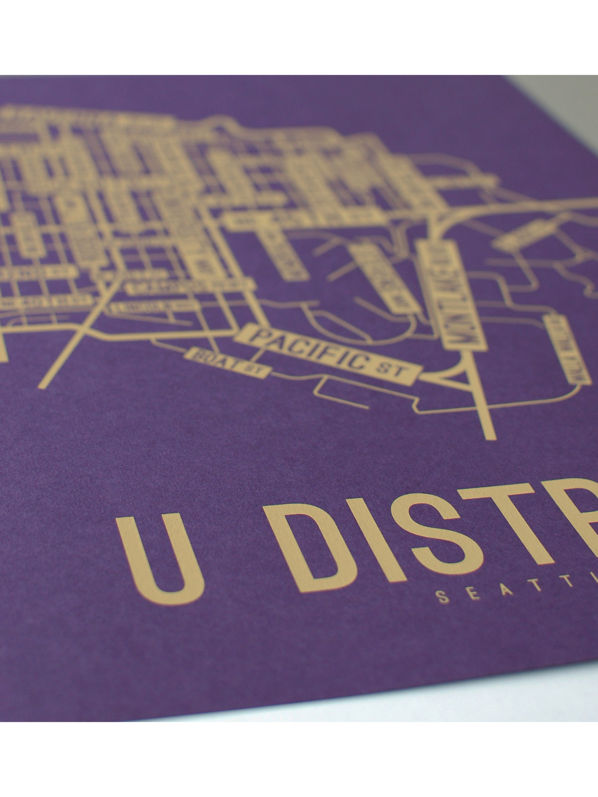U District, Seattle, Washington Street Map Screen Print - School Street ...