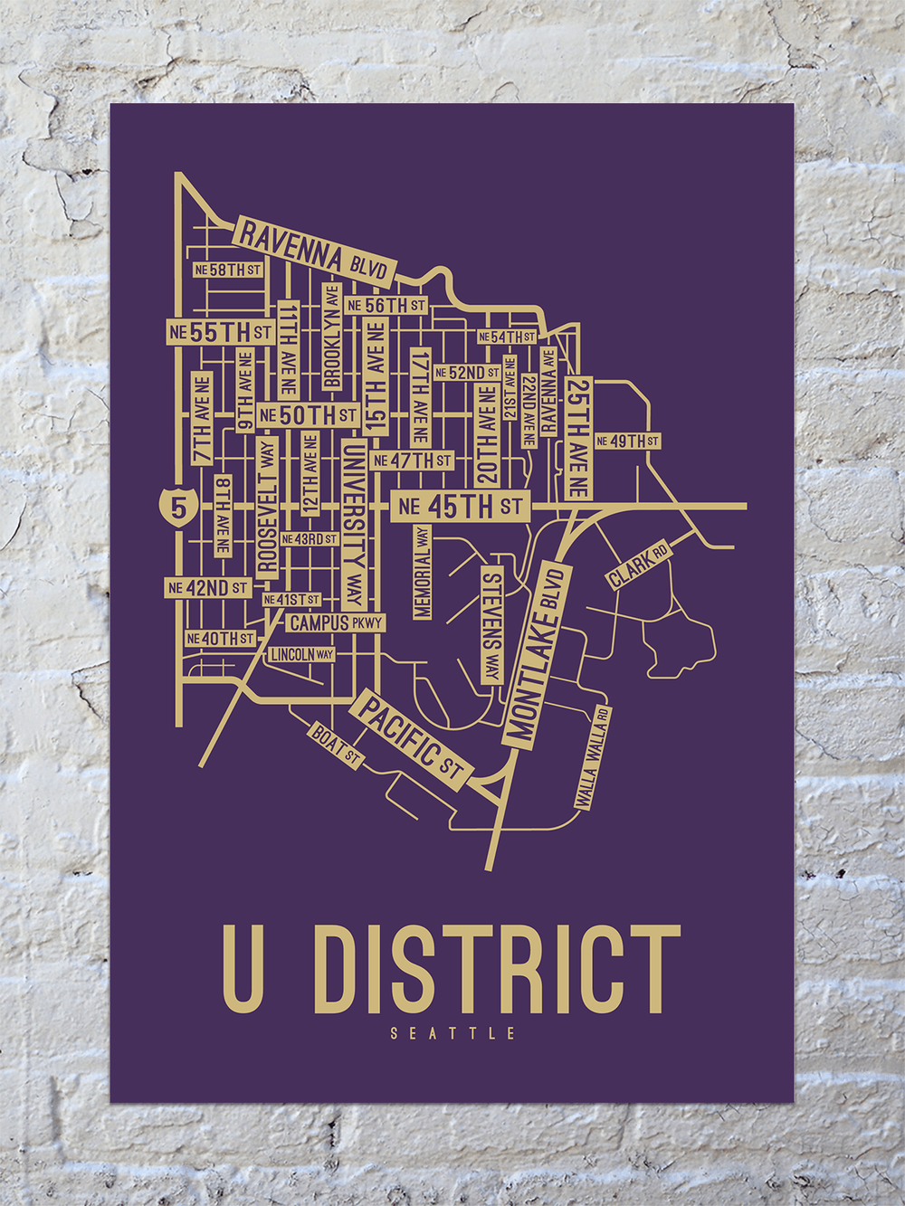 Eugene, Oregon Street Map Print - School Street Posters