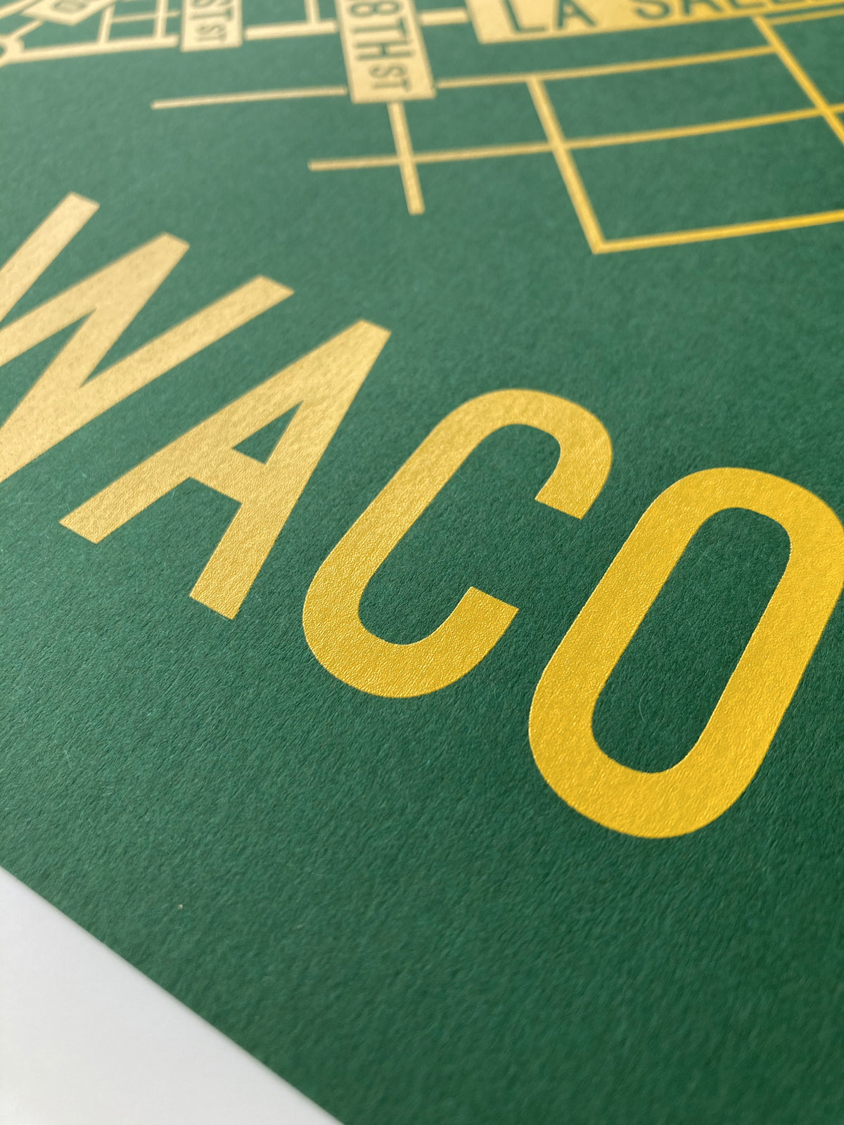 Waco, Texas Street Map Screen Print - School Street Posters