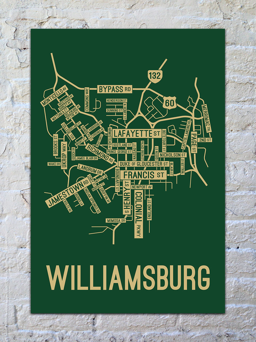 Charlottesville, Virginia Street Map Print - School Street Posters Charlottesville, Virginia Street Map Print - School Street Posters